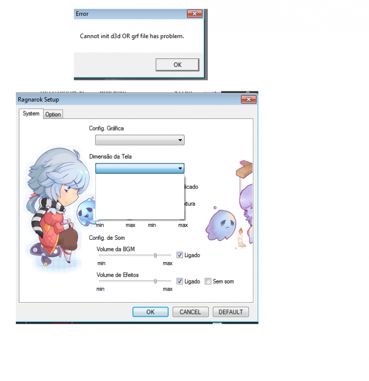 Erro - cannot init d3d or grf file has problem - Dificuldades Técnicas - Ragnarok Online Brasil ...